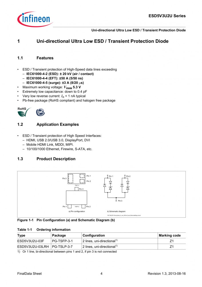 Infineon datasheet page 4
