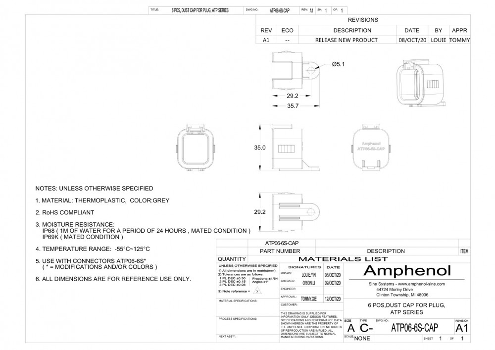 ATP06-6S-CAP technical drawing preview
