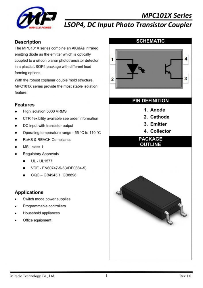 MPC1019(T1)-GV datasheet page 1