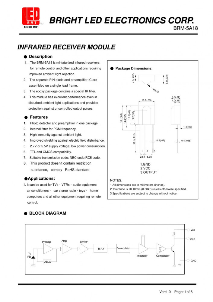 BRM-5A18 technical document page 1