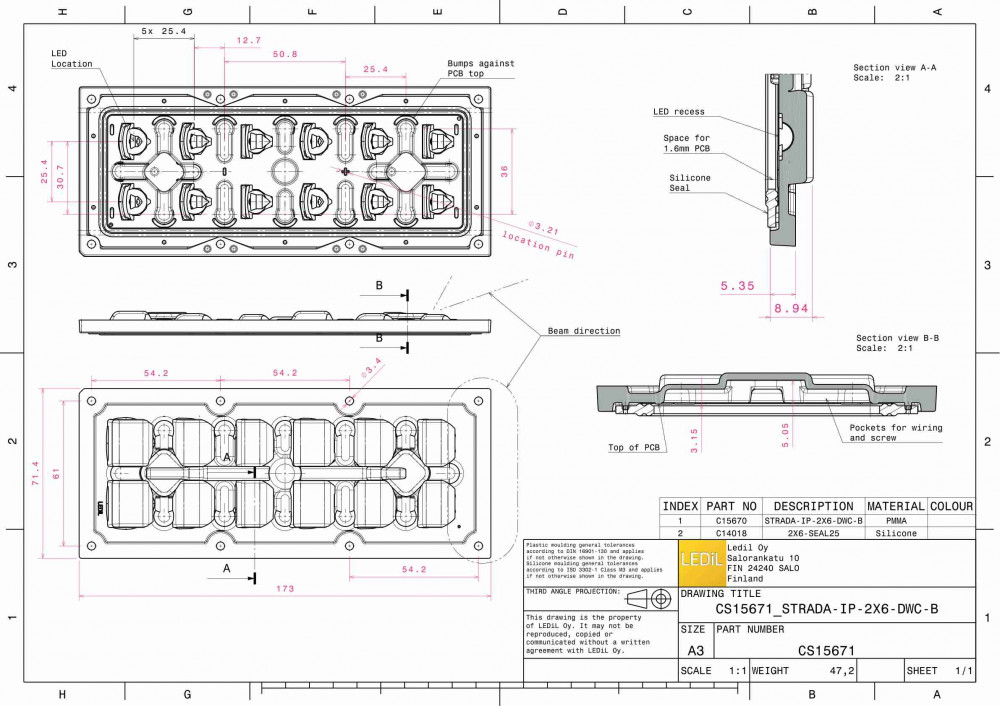 LEDiL STRADA-IP-2X6-DWC-B drawing page