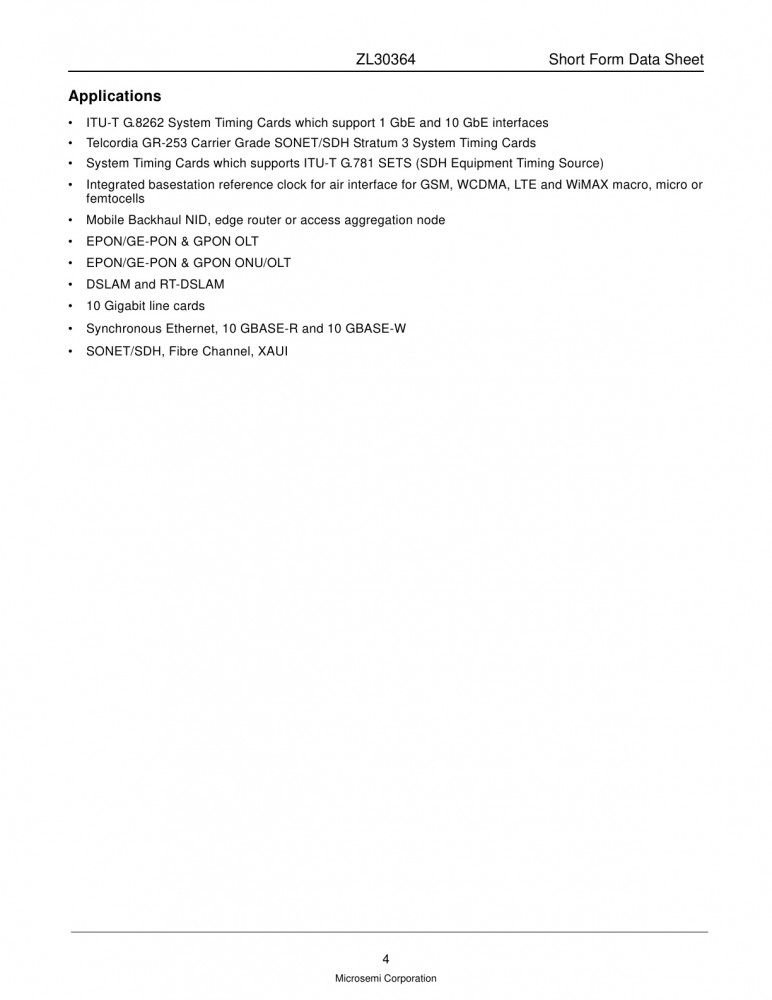 ZL30364GDG2 technical document page 4