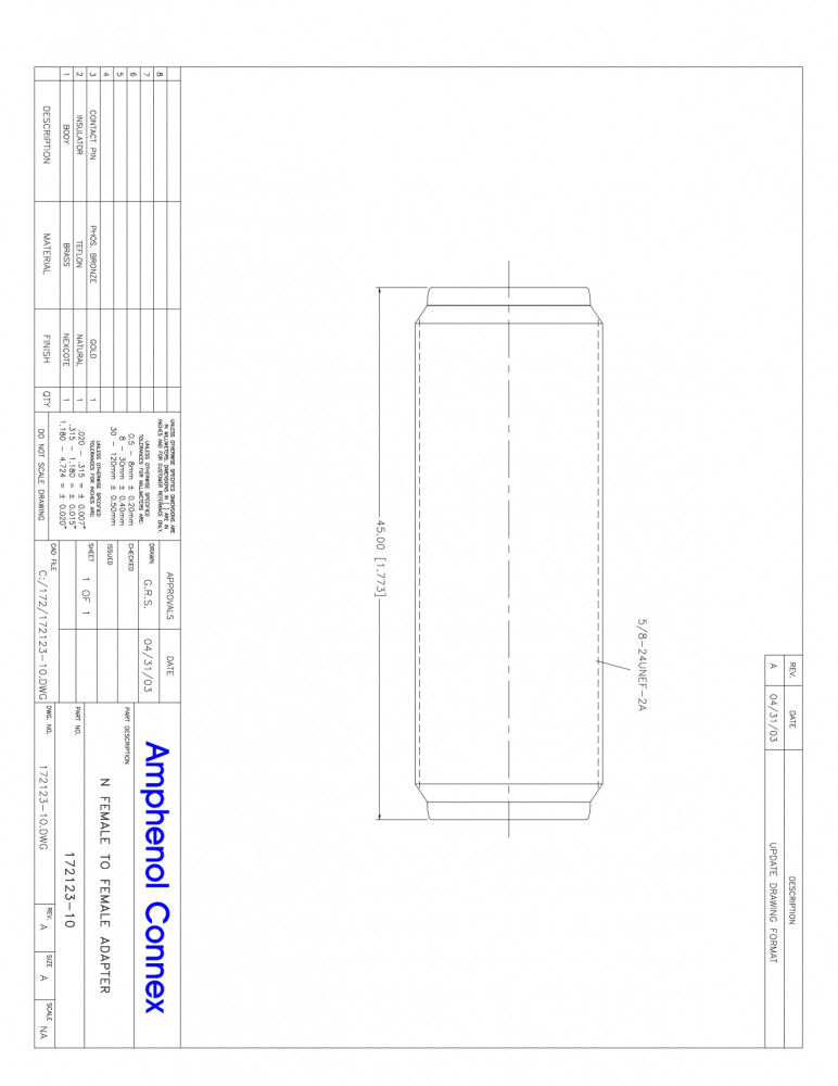 Amphenol 172123-10 technical drawing