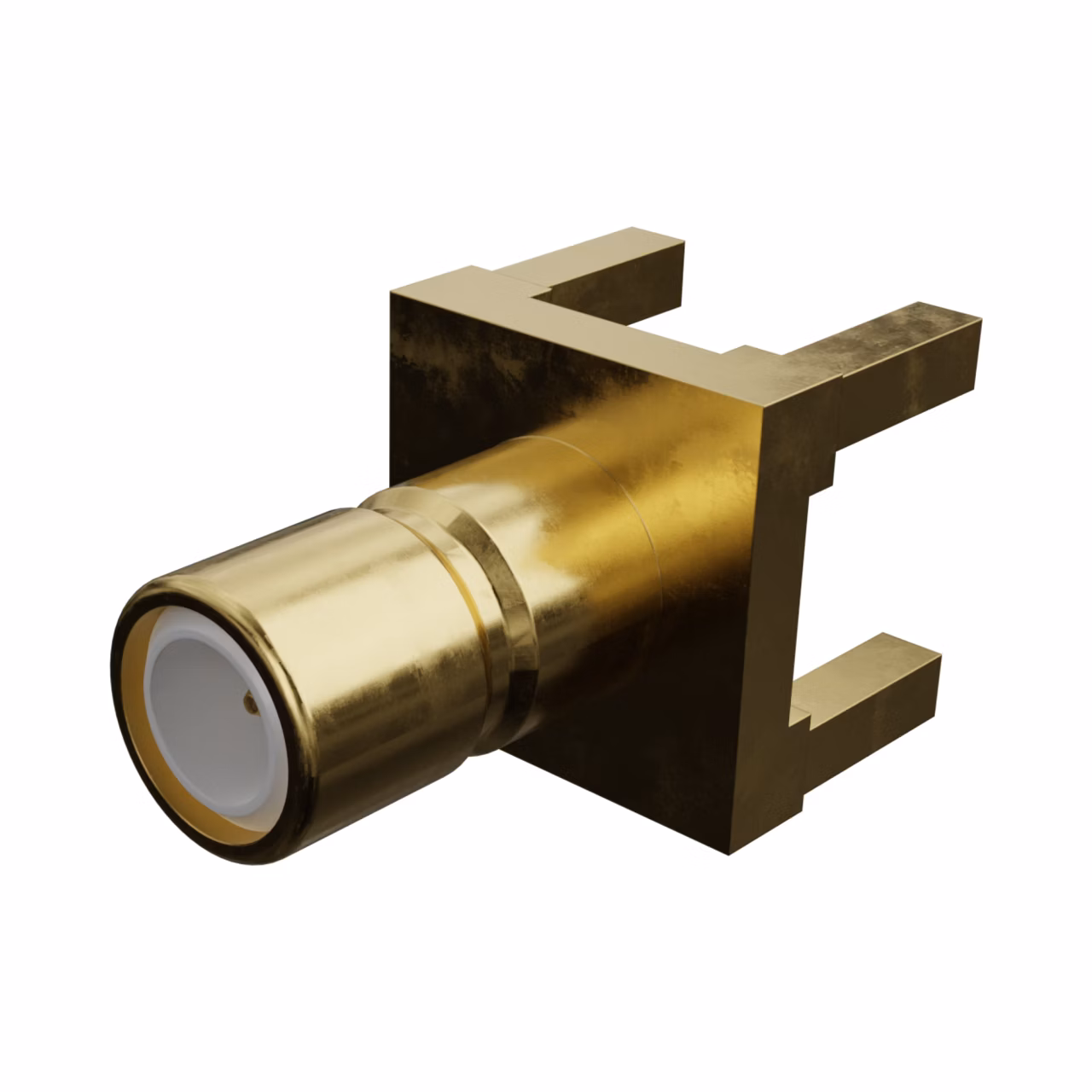 SMB Jack, Straight, PCB Receptacle, Through Hole, Brass Body, Gold (Au) Plated, Tray, 50 Ohms for sale