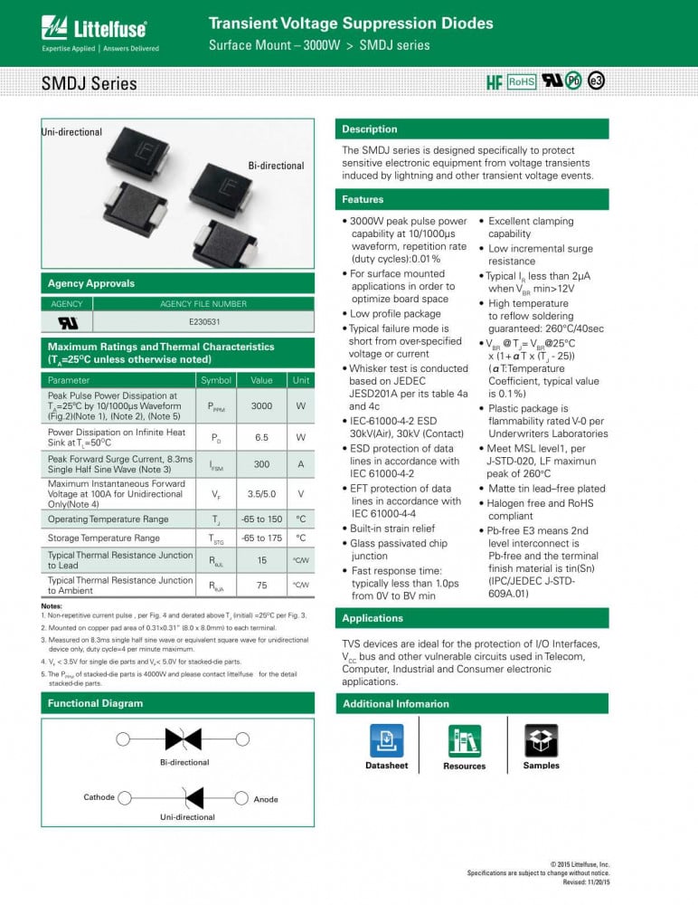 SMDJ series datasheet page 1