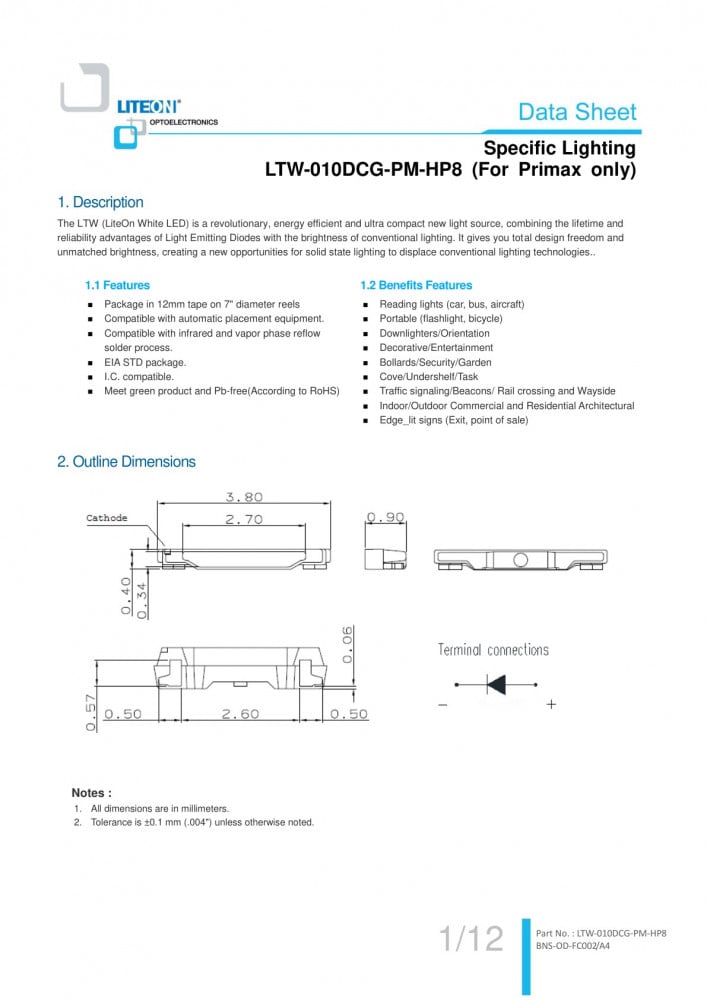 LTW-010DCG-PM-HP8 datasheet page 2