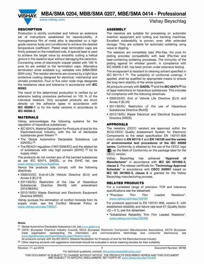 VISHAY MBB 0207 datasheet page 7