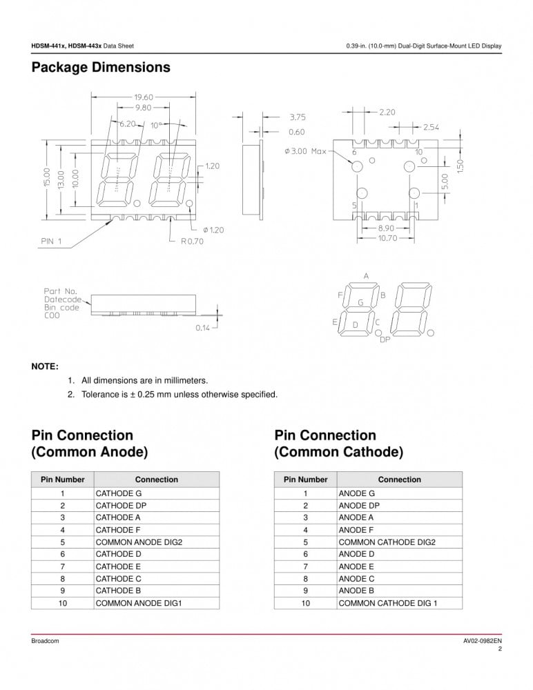 HDSM-443C datasheet page 2