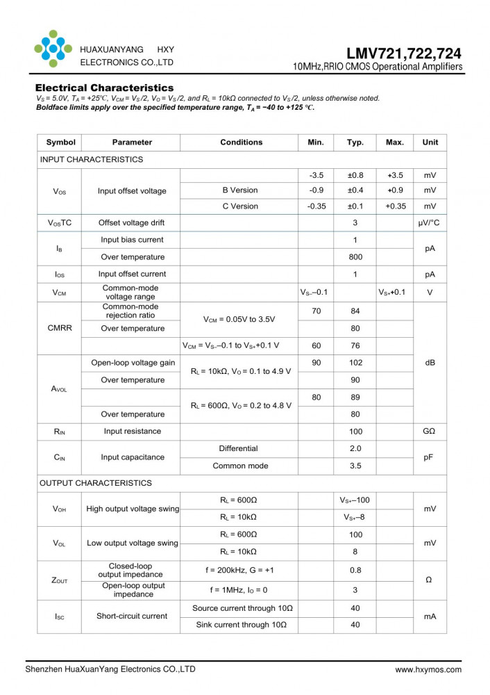 LMV724M-HXY technical document page 3