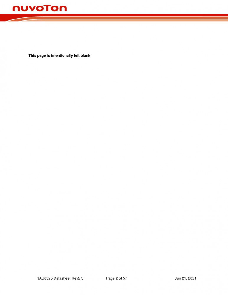 NAU8325 datasheet page 2