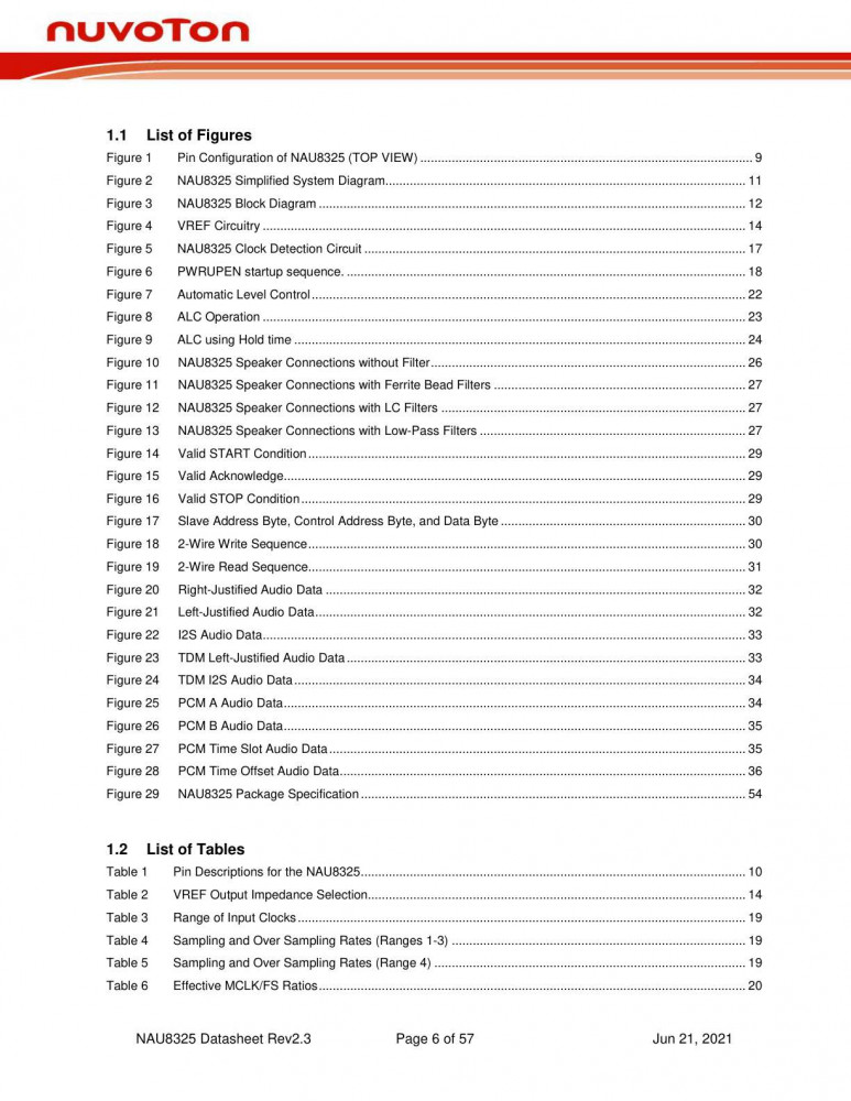 NAU8325 datasheet page 6