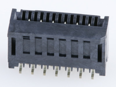 Easy-On FFC/FPC Connector, 0.50mm Pitch, Surface Mount, Vertical, Non-ZIF, Standard Footprint, Gold Plating, Black, 13 Circuits