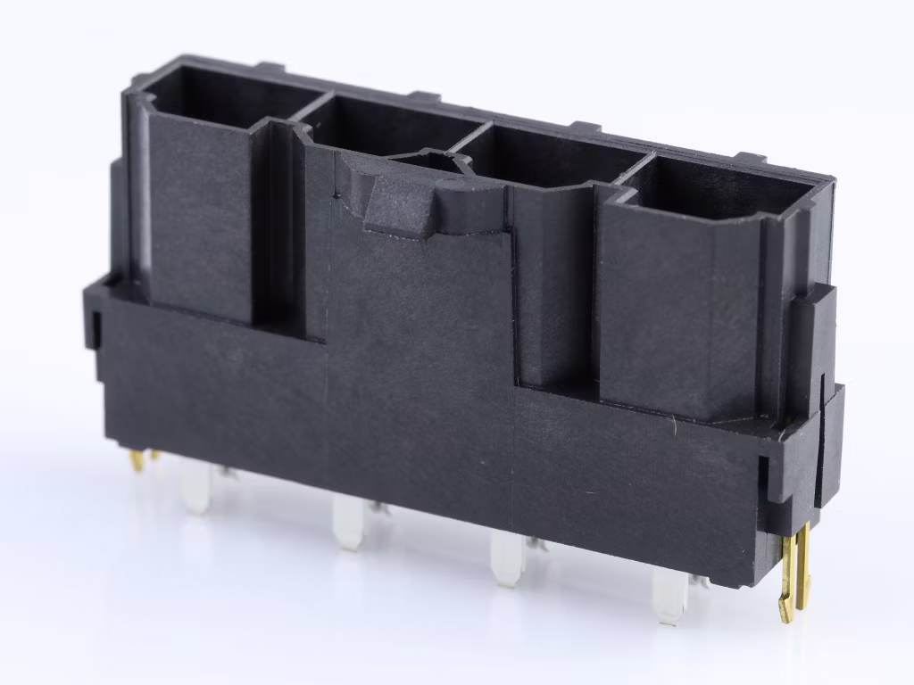 10.00mm Pitch Mini-Fit Sr. Header, Single Row, Vertical, 2.36mm PCB Thickness, Silver (Ag) Plating, 4 Circuits