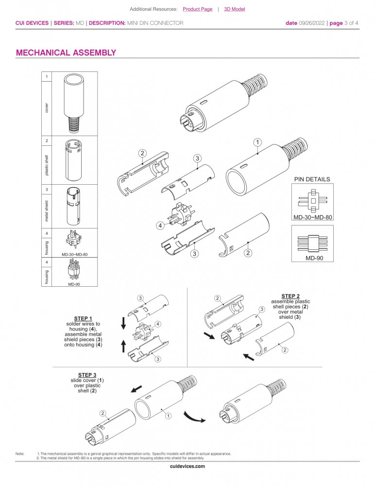 CUI MD-30 datasheet page 3