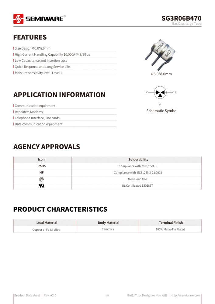 SG3R06B470 datasheet page 1