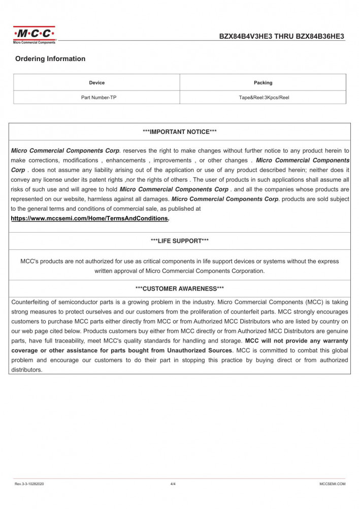MCC BZX84B16HE3-TP datasheet page 4