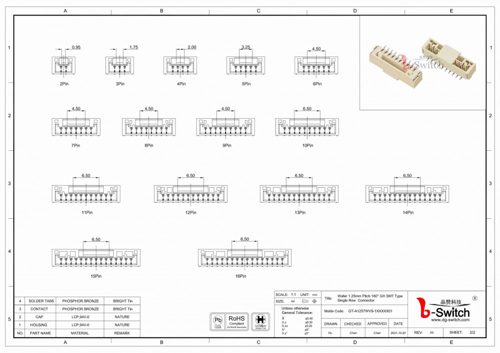 GT-A1257WVS-104SBT01 technical drawing page 2