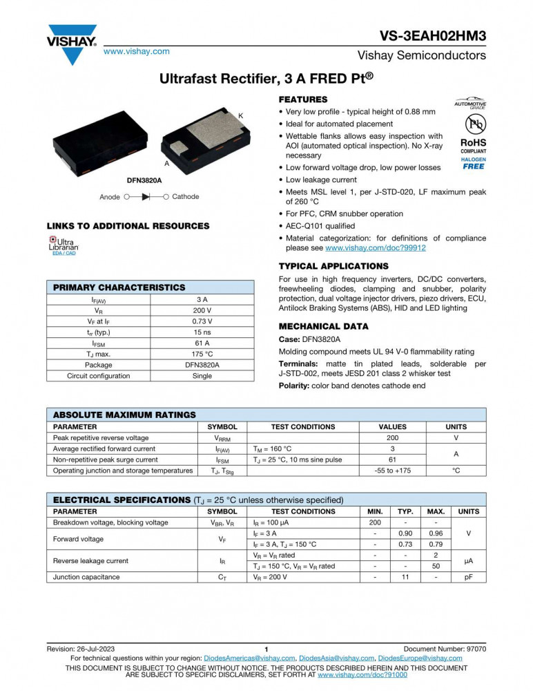 Vishay VS-3EAH02HM3 datasheet page 1