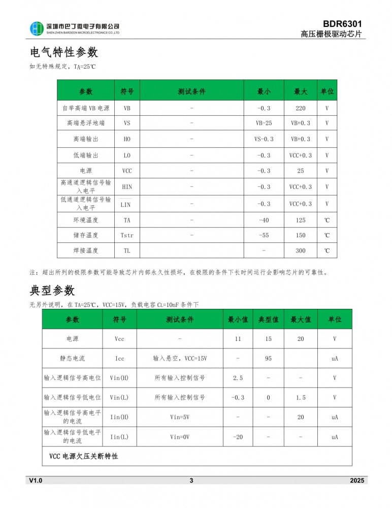 BDR6301 datasheet page 3