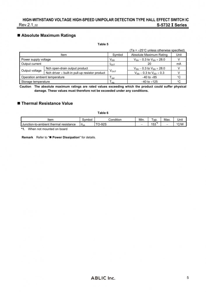 S-5732NSL1I-Y3N2U technical document page 5