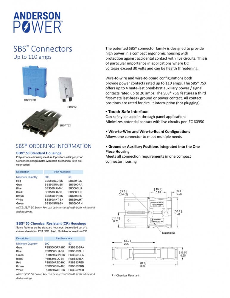 Anderson Power SBS documentation page 1