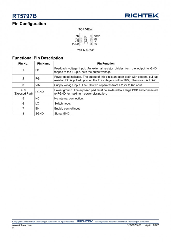 RT5797B technical document page 2