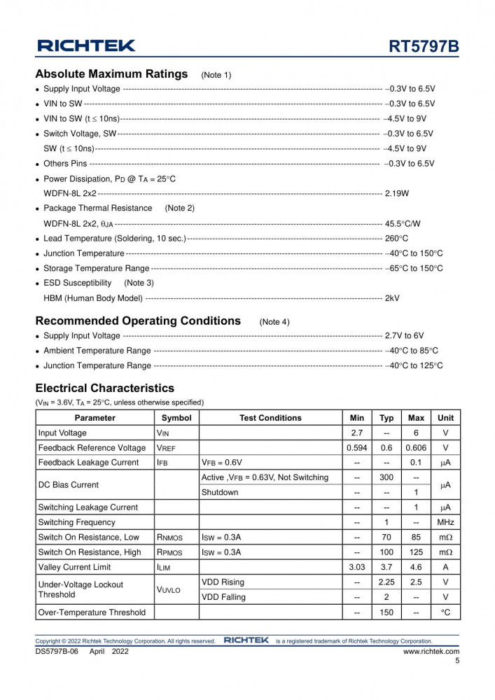 RT5797B technical document page 5