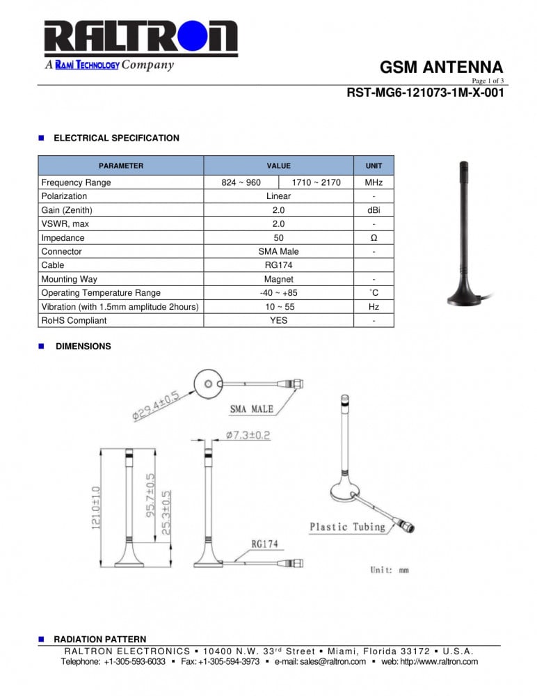 RST-MG6-121073-1M-X-001 electrical specification page