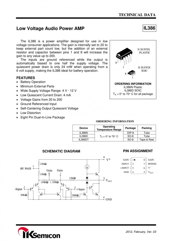 IL386DT datasheet page 1