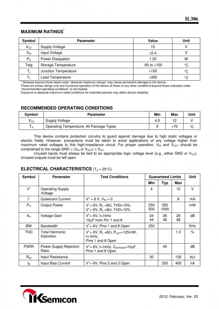 IL386DT datasheet page 2