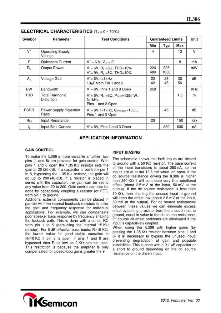 IL386DT datasheet page 3