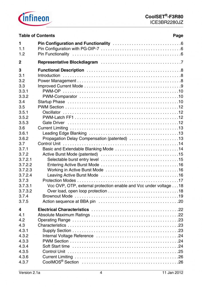 ICE3BR2280JZ datasheet page 4
