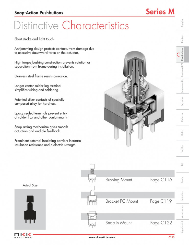 NKK Switches MBNF series technical document, page 2