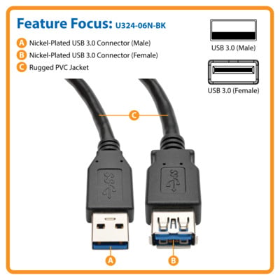 EATON U324-06N-BK USB Cable Assembly for sale