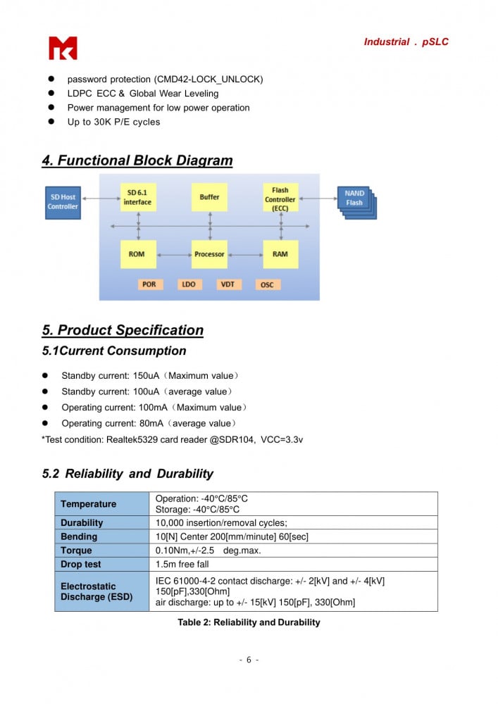 MK MicroSD datasheet page 6