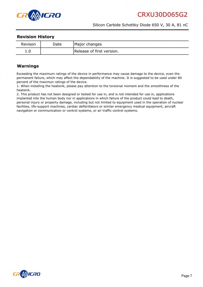 CRXU30D065G2 datasheet page 7