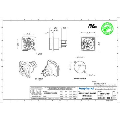 Amphenol HPT-3-FD for sale