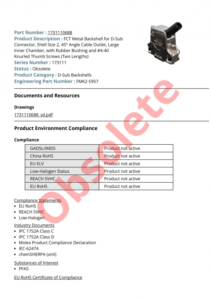 MOLEX 1731110688 drawing page 1