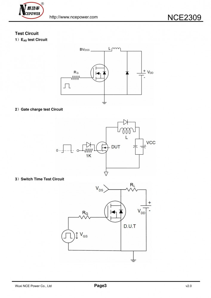 NCE2309 datasheet page 3