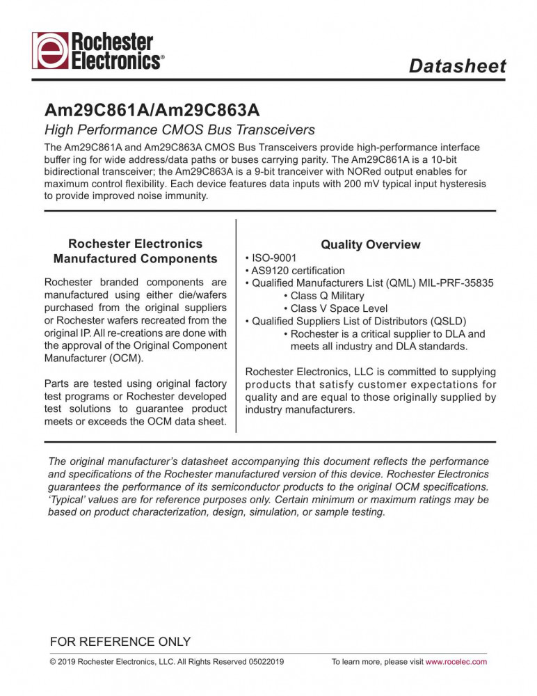 AM29C863A technical document page 1