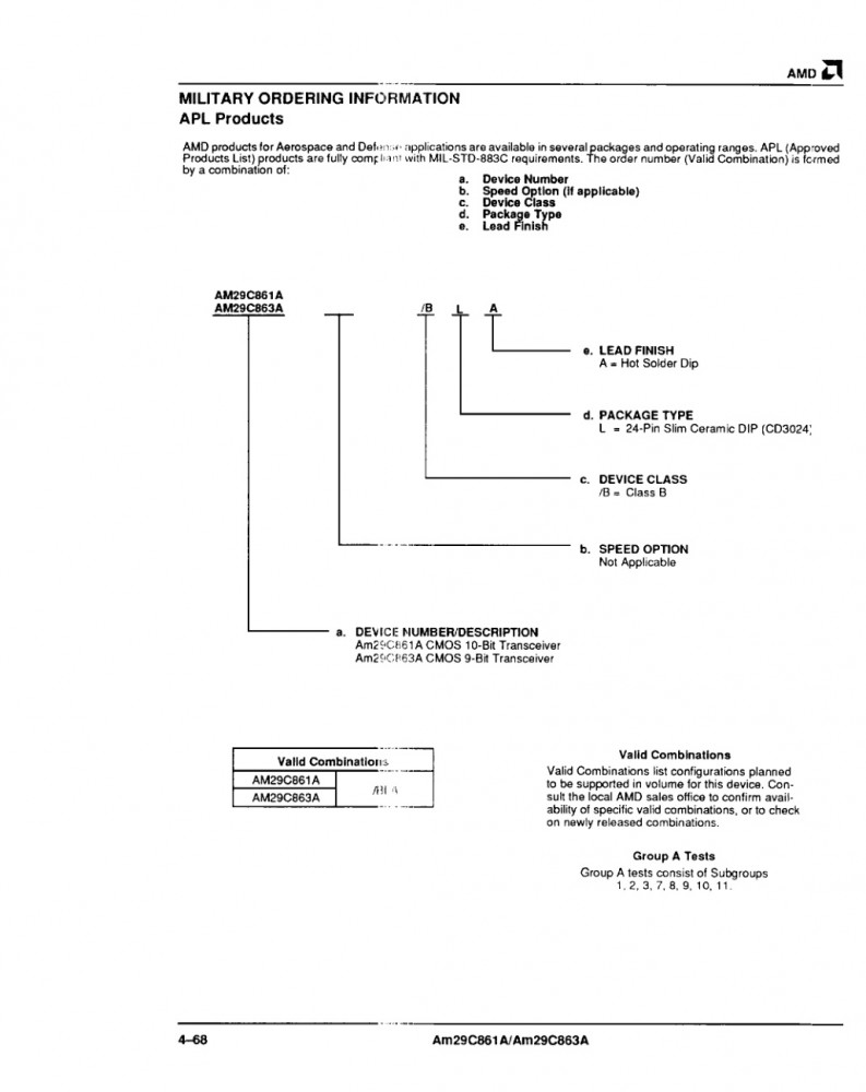 AM29C863A technical document page 7