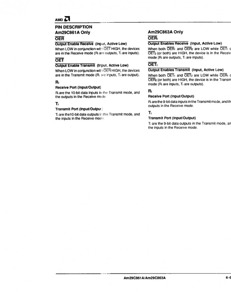 AM29C863A technical document page 8