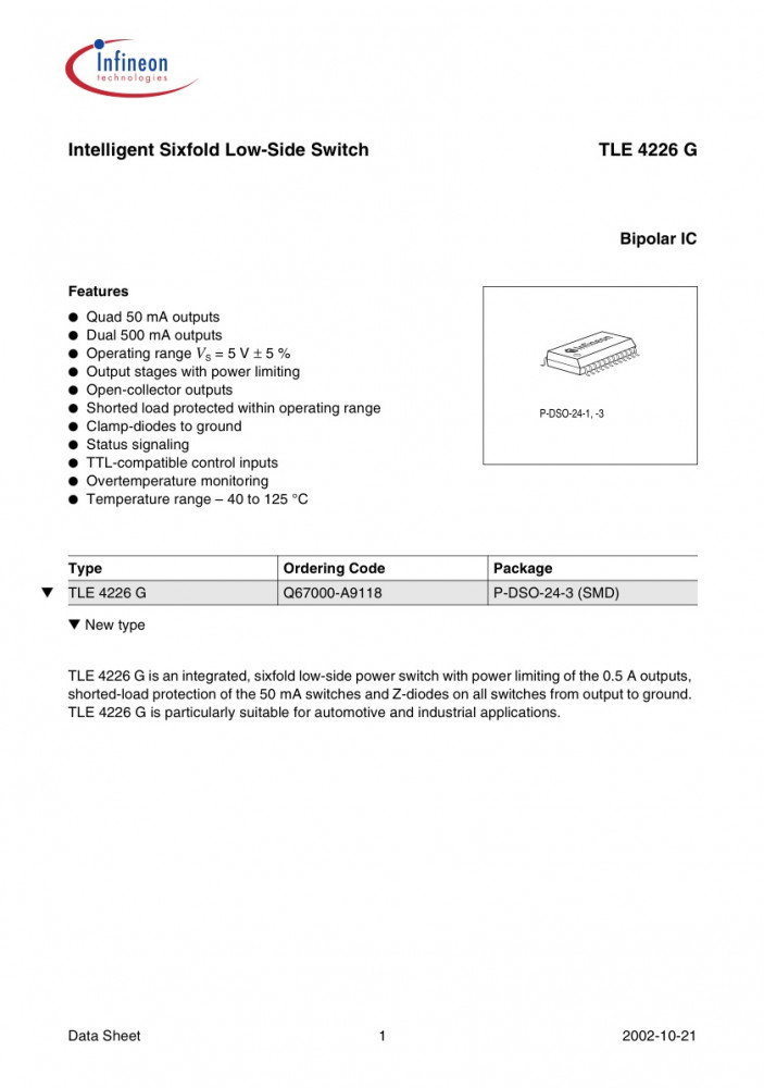 TLE4226G datasheet page 1