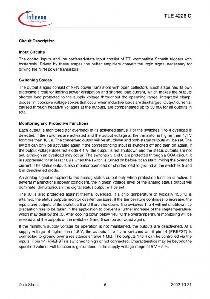 TLE4226G datasheet page 5