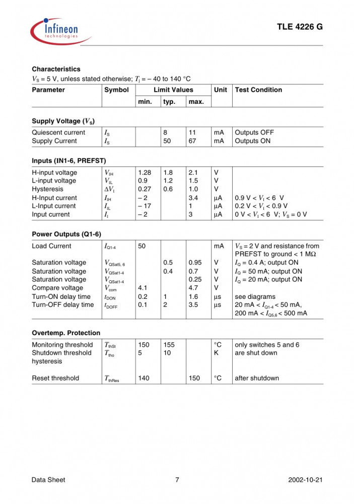 TLE4226G datasheet page 7