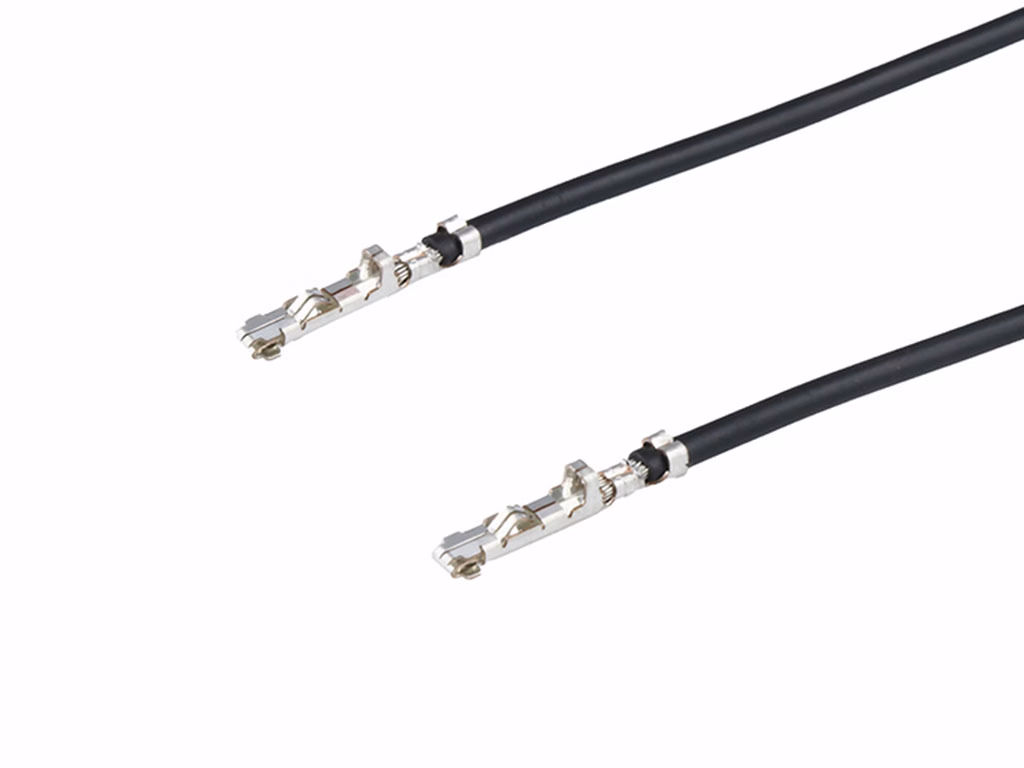 Pre-Crimped Lead Female CP Terminal-to-Female CP Terminal, Tin (Sn) Plating, 300.00mm Length, 0.75mm² Wire, Black
