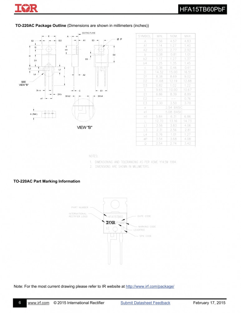 HFA15TB60PBF datasheet page 6