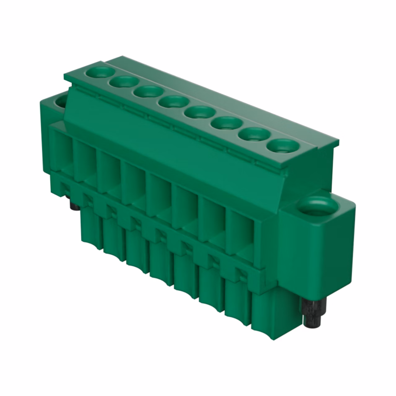 3.50mm Pitch Eurostyle Vertical Plug, with Retention Screws, Rear Wire Entry, Green Housing, 8 Circuits for sale