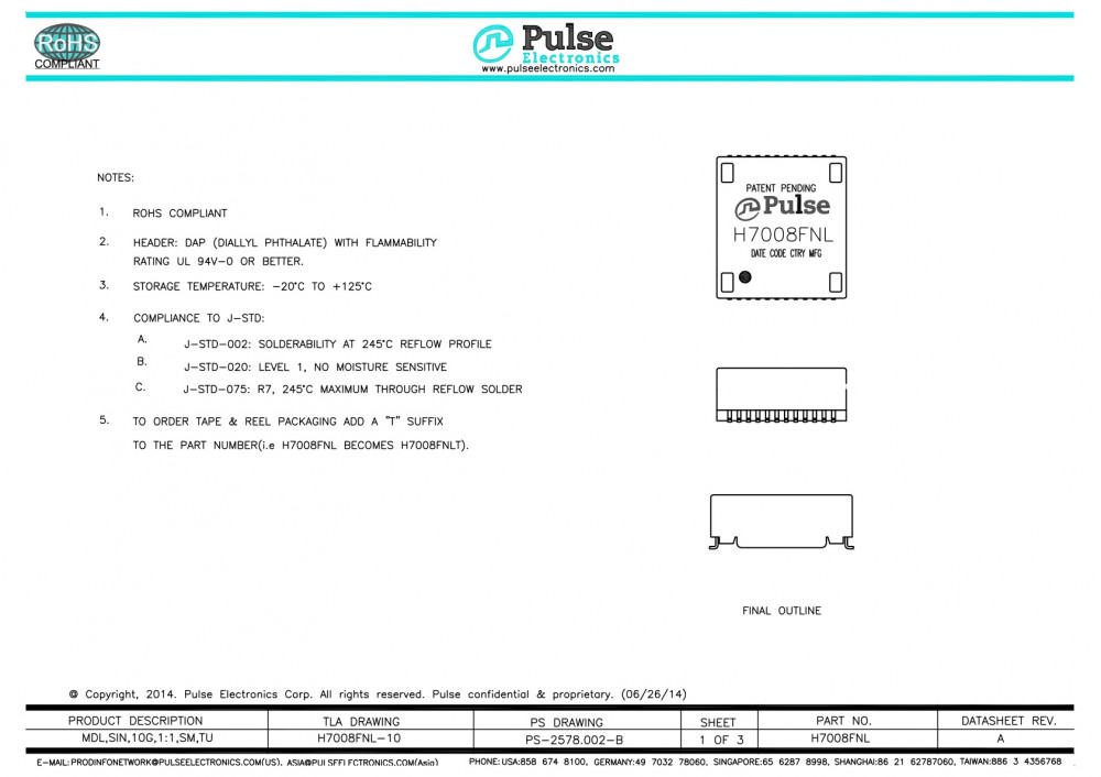 H7008FNLT datasheet page 1