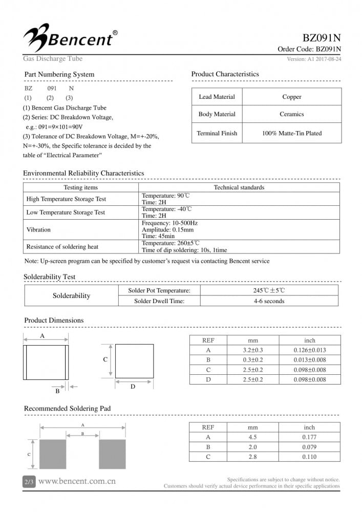 BZ091N datasheet page 2